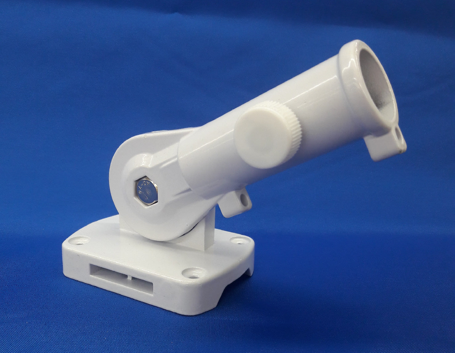 1" Adjustable angle Bracket with White powdercoat for strap or screw o